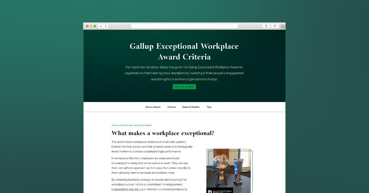 The 2023 Gallup Exceptional Workplace Award Recipients