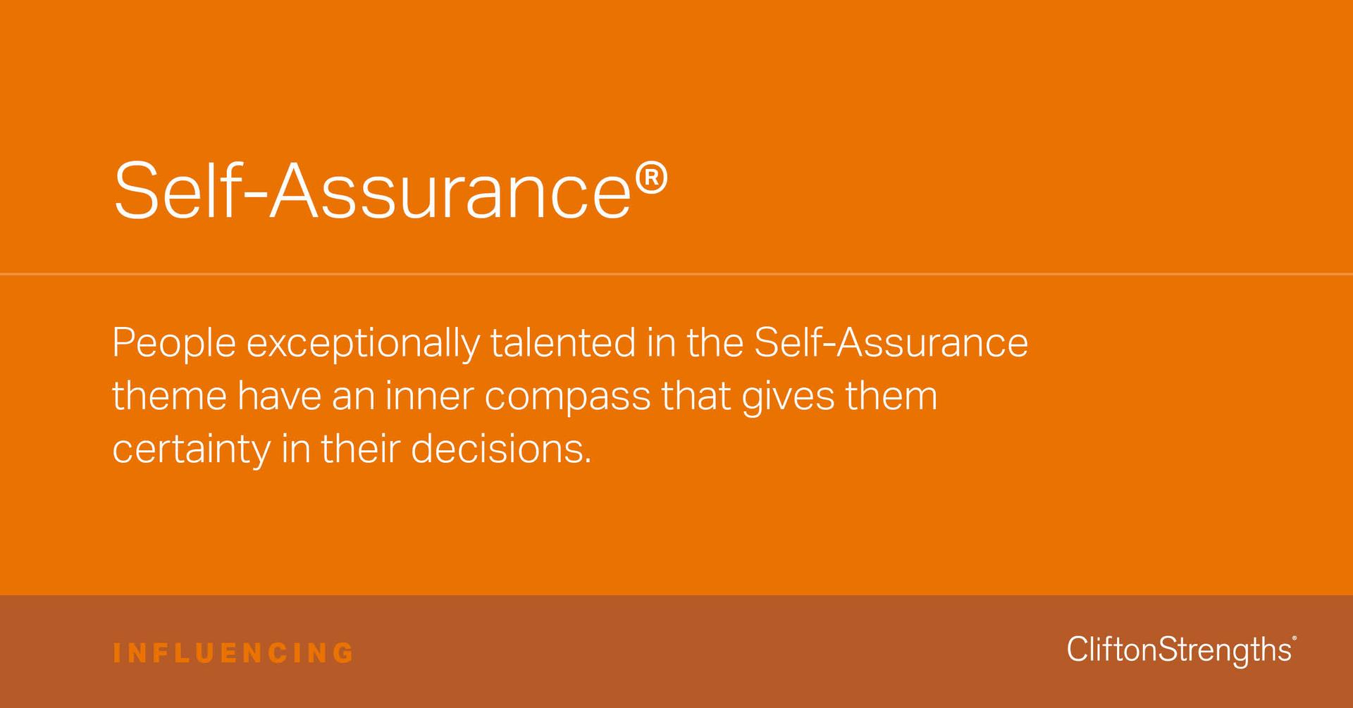 All About the Self-Assurance StrengthsFinder Theme | EN - Gallup
