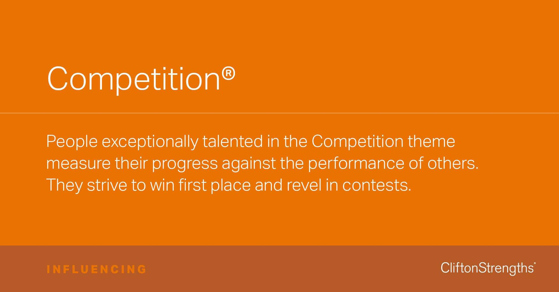 All About the Competition StrengthsFinder Theme | EN - Gallup