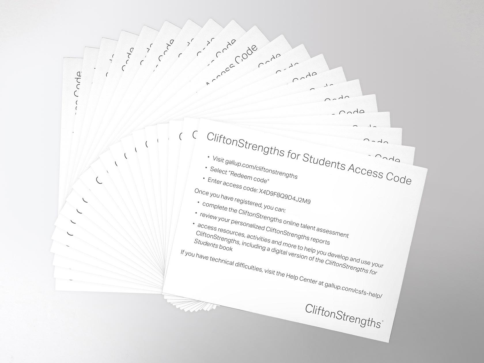 CliftonStrengths for Students Access Code Retail Card (Set of 20) | en ...